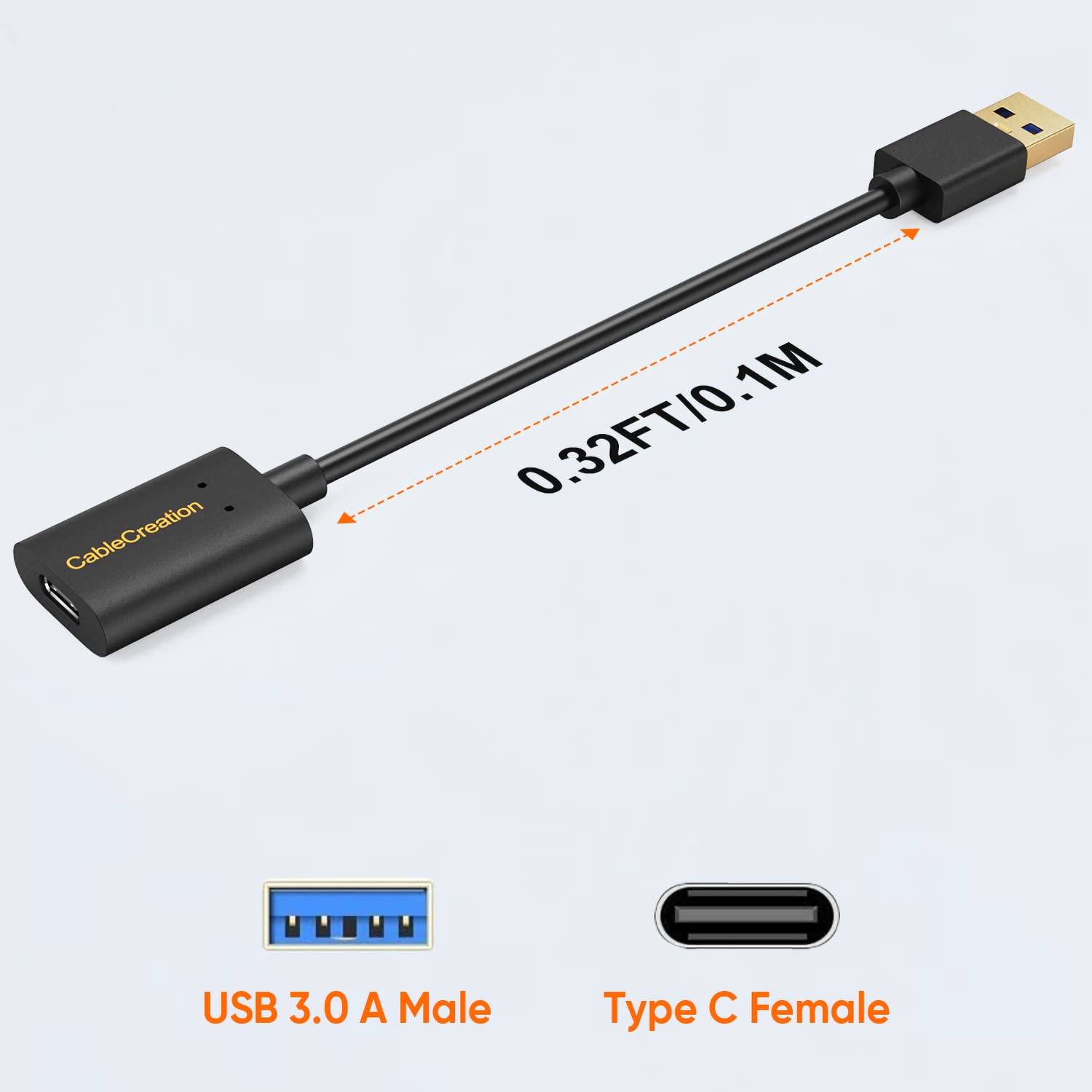 CableCreation USB 3.1 USB C Female to USB Male Adapter 5Gbps USB to USB C Adapter, USB A to USB C Adapter Female USB C Adapter for Laptops Logitech StreamCam, etc