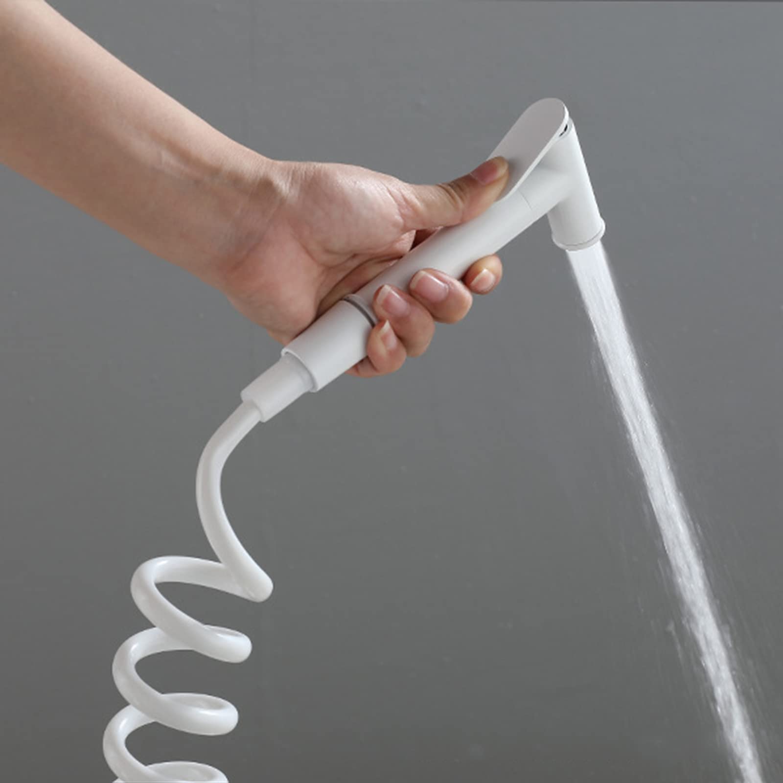 TVBNHU Handheld White Bidet Sprayer, Brass Bidet Attachment Set for Toilet, Wall Mounted Mixer Bidet Faucet with Hot and Cold Water, Single Handle Cloth Diaper Sprayer