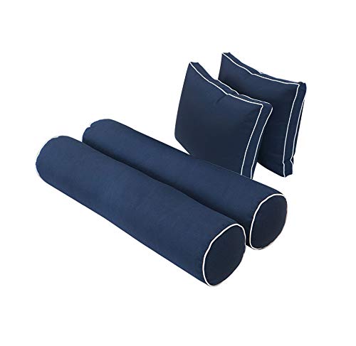Prolinemax |Cover ONLY| Outdoor Style 1 Crib Contrast Trim Daybed Mattress Bolster Pillow Fitted Sheet AD101