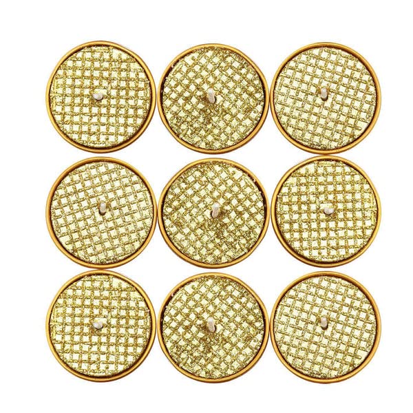 Efavormart Set of 9 Metallic Gold Unscented Tea Light Candles with Textured Design