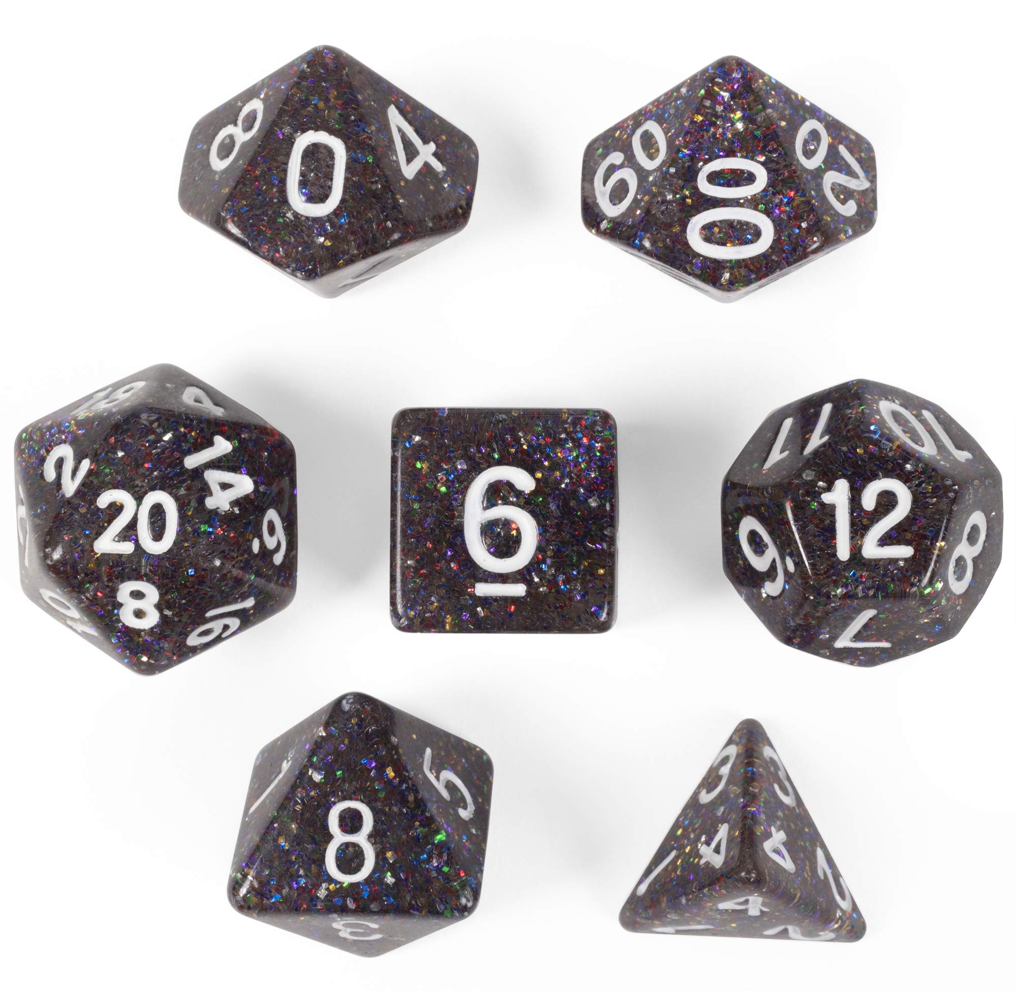 Wiz Dice - DND Dice Set for Tabletop RPG Adventure Games with a Dice Box - Polyhedral Dice Set, Suitable for Dungeons and Dragons, MTG and Dice Games Alike - Sparklier Vomit - 7 ct