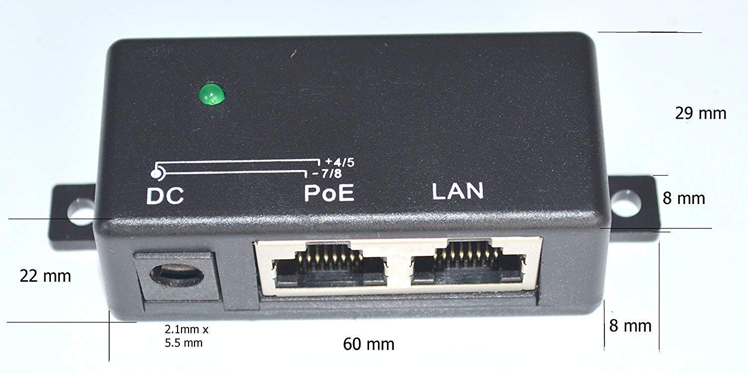 PoE Texas POE-1-48v15w | Single Port PoE Injector for Power Over Ethernet with 15 Watts of Power at 48 Volts for 802.3af Devices | Passive Always On Power (10/100 Mbps)