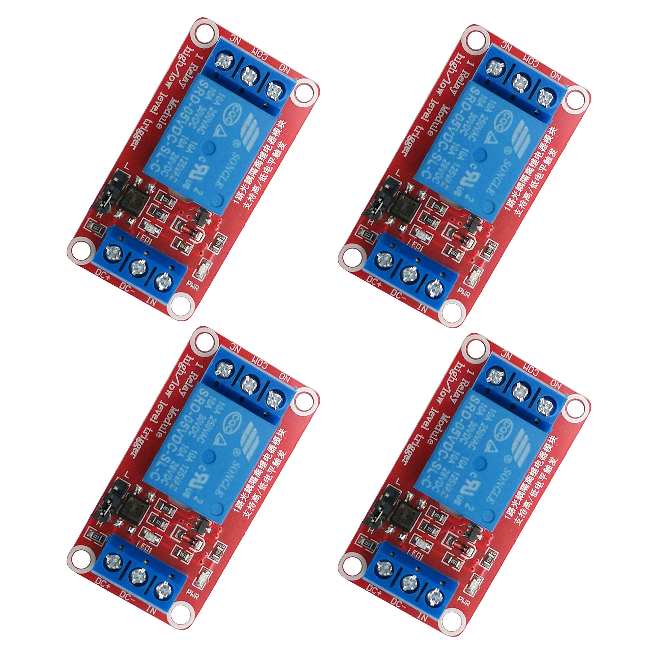 Excelity 5V Relay Module Single Channel DC for DSP AVR PIC ARM DIY Development- 4 Packs
