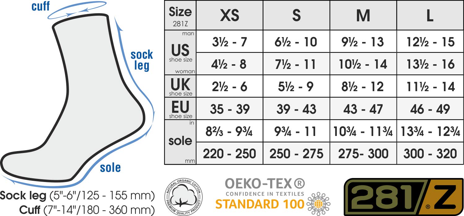 281Z Military Cotton Micro Crew Boot Socks - Cushioned Sole - Moisture Wicking - Odor Resistant - Hiking Trekking Outdoor (Dark Grey Small 4 Pairs Pack)