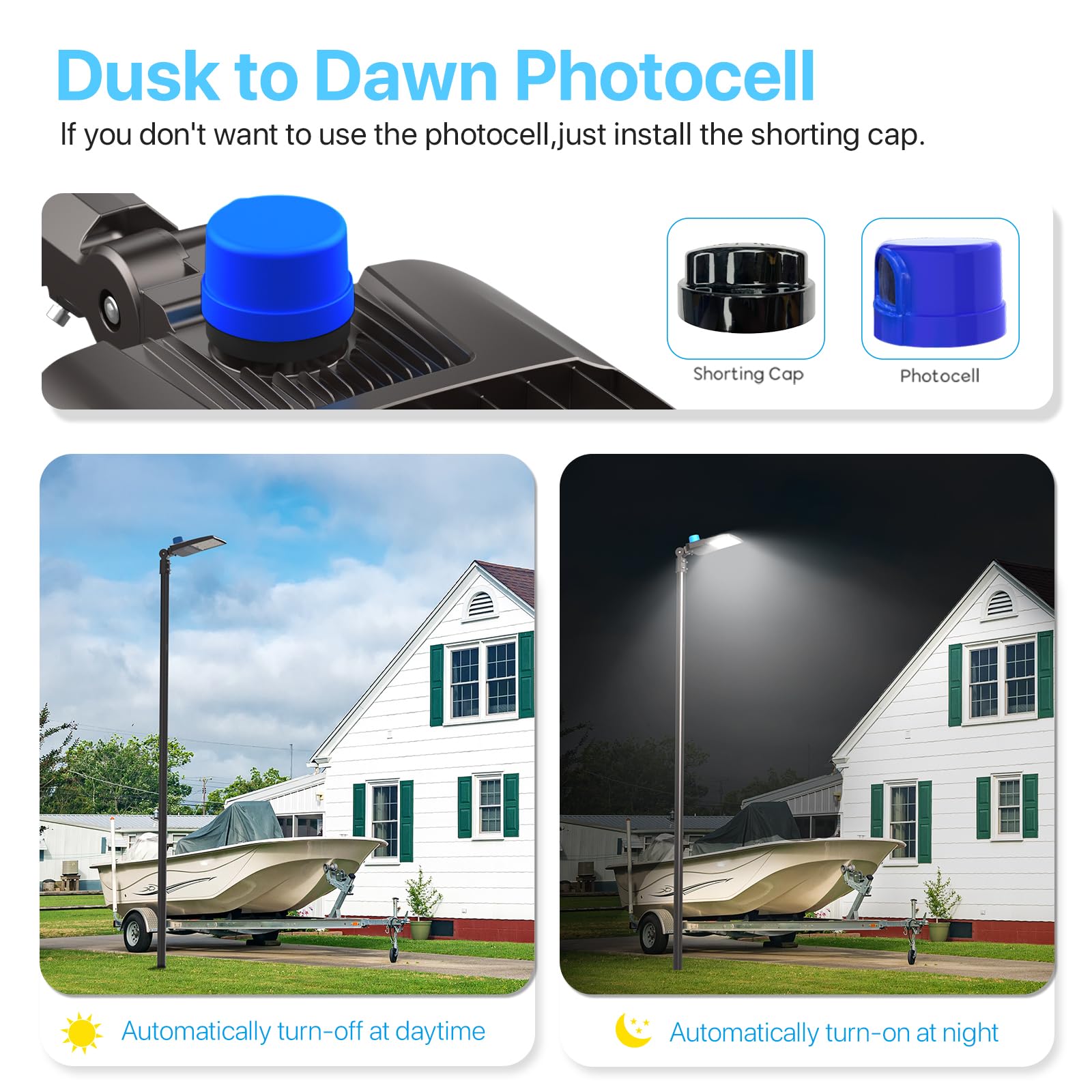 HYPERLITE 4Pack Parking Lot Light 300W and 1Pack Double Bullhorn Bracket