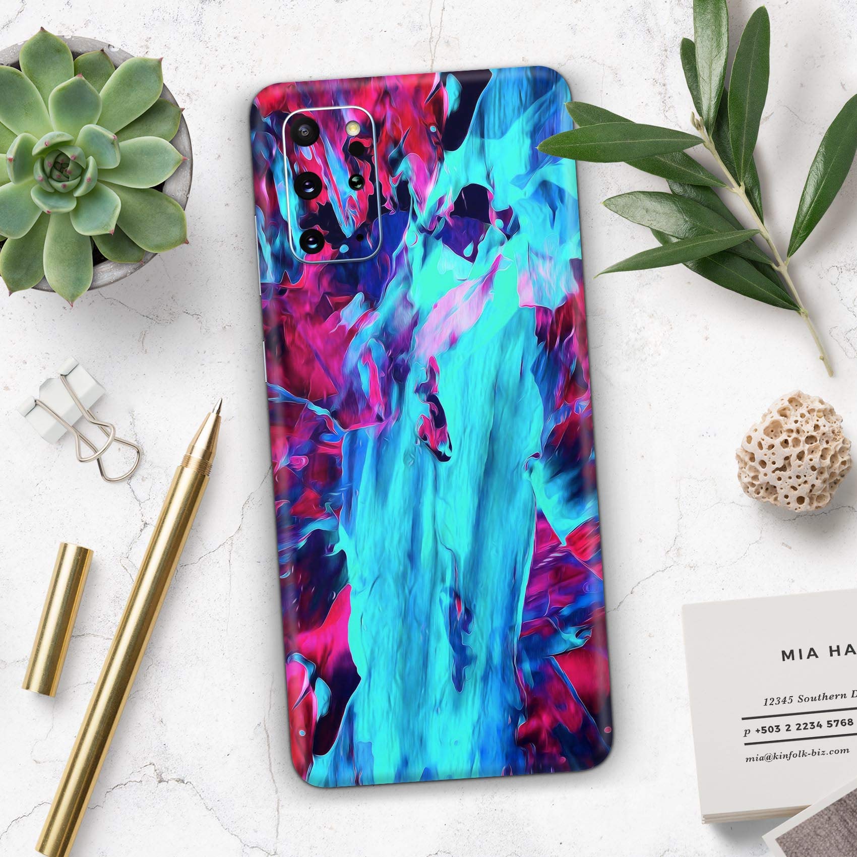 DesignSkinz Liquid Abstract Paint Remix V32 Protective Vinyl Decal Wrap Skin Cover Compatible with The Samsung Galaxy S20 (Screen Trim & Back Glass Skin)