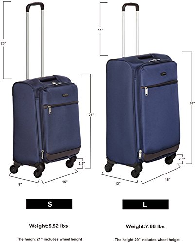 Amazon Basics suitcases 21-inch Softside Spinner, Navy Blue