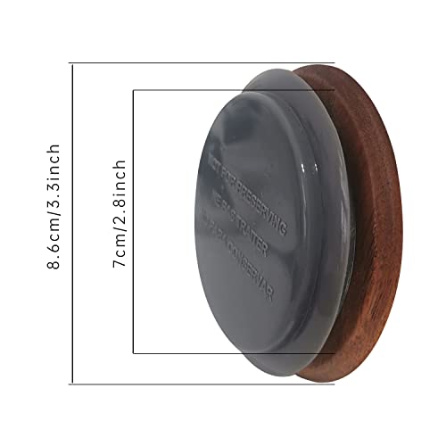 6 Pack Mason Jar Lids wide Mouth,Acacia Wood Ball Regular Mouth Lids,Reusable Mason Jar Lids With Food Grade Material Silicone Sealing Rings,Jar Wooden Storage Lids, regular, Brown…(86mm)