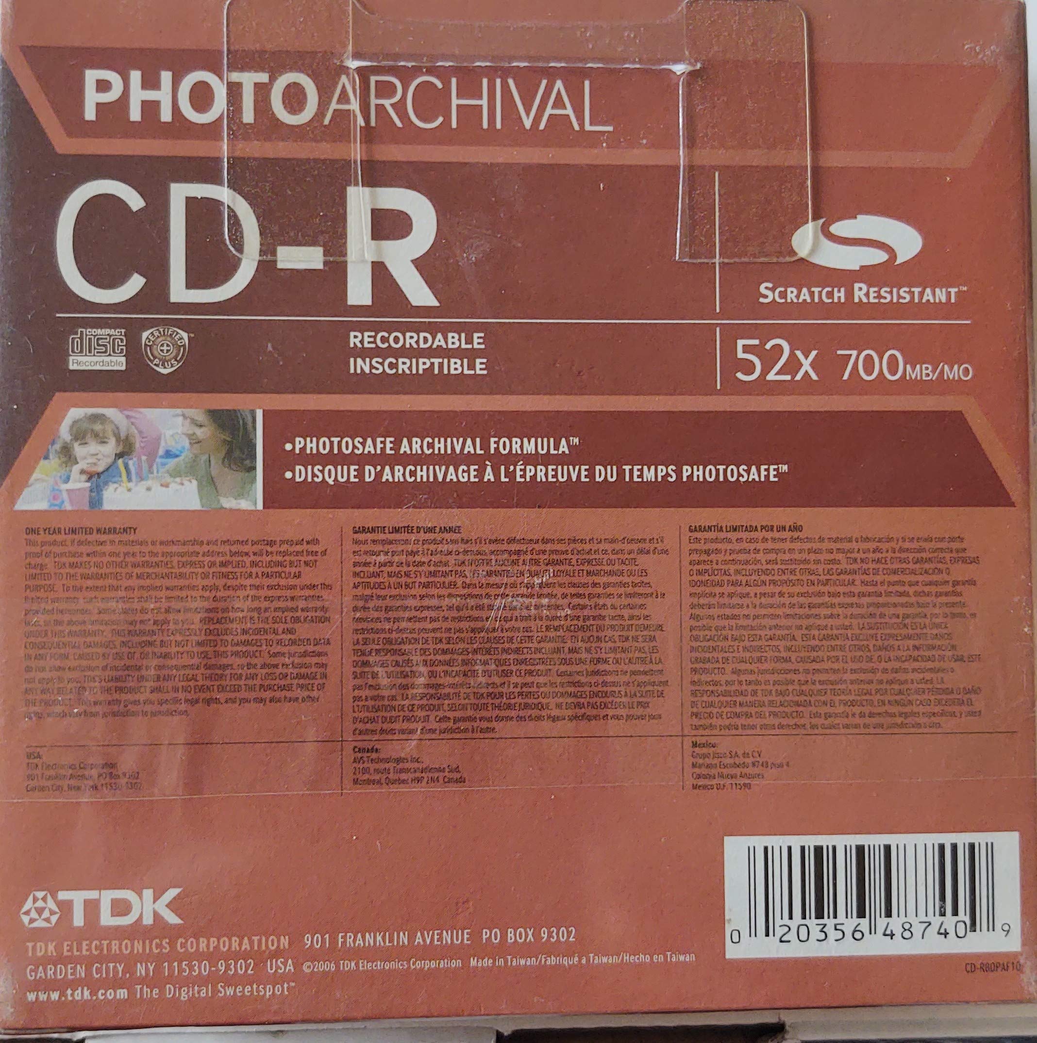 TDK Photo archival Scratch Resistant CD-R 10-Pack