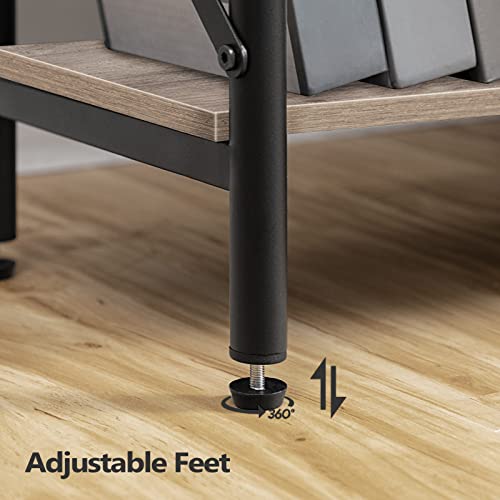 ALLOSWELL Nightstands Set of 2, End Tables with Storage Shelf, Bedside Tables X-Shaped Design, Side Tables for Living Room, Bedroom, 14.6 x 10.6 x 19.9 Inches, Easy Assembly, Greige ETHG2801S2G1