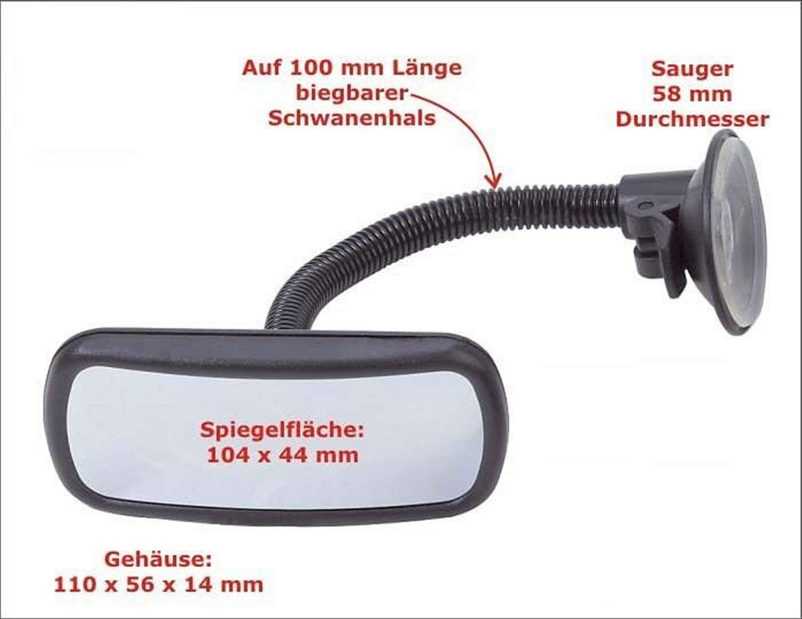 Sunstop Germany Automotive Car Blind Spot Mirror Curved Rear View Support Mirror for Baby Monitoring Child Safety