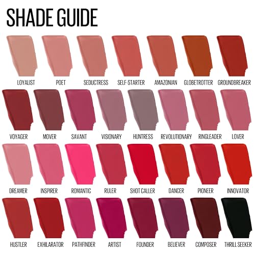 Maybelline Super Stay Matte Ink Liquid Lipstick Makeup, Long Lasting High Impact Color, Up to 16H Wear, Shot Caller, Bright Pinky Red, 1 Count
