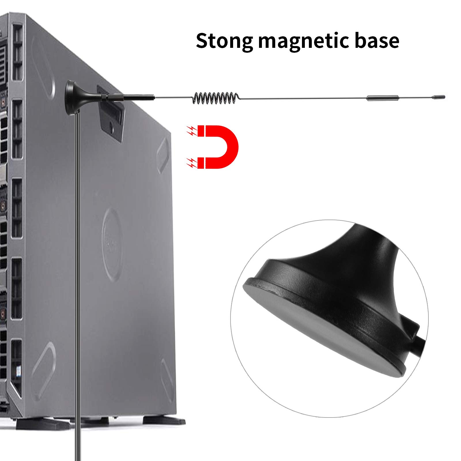 High Gain Long Range 4G LTE Outdoor Cellular 9dBi Magnetic Base Antenna Compatible with Spypoint Link Micro EVO Solar Hunting Wildlife Game Trail Cameras Mobile Security Cameraļ¼Pack of 2ļ¼, Eifagur