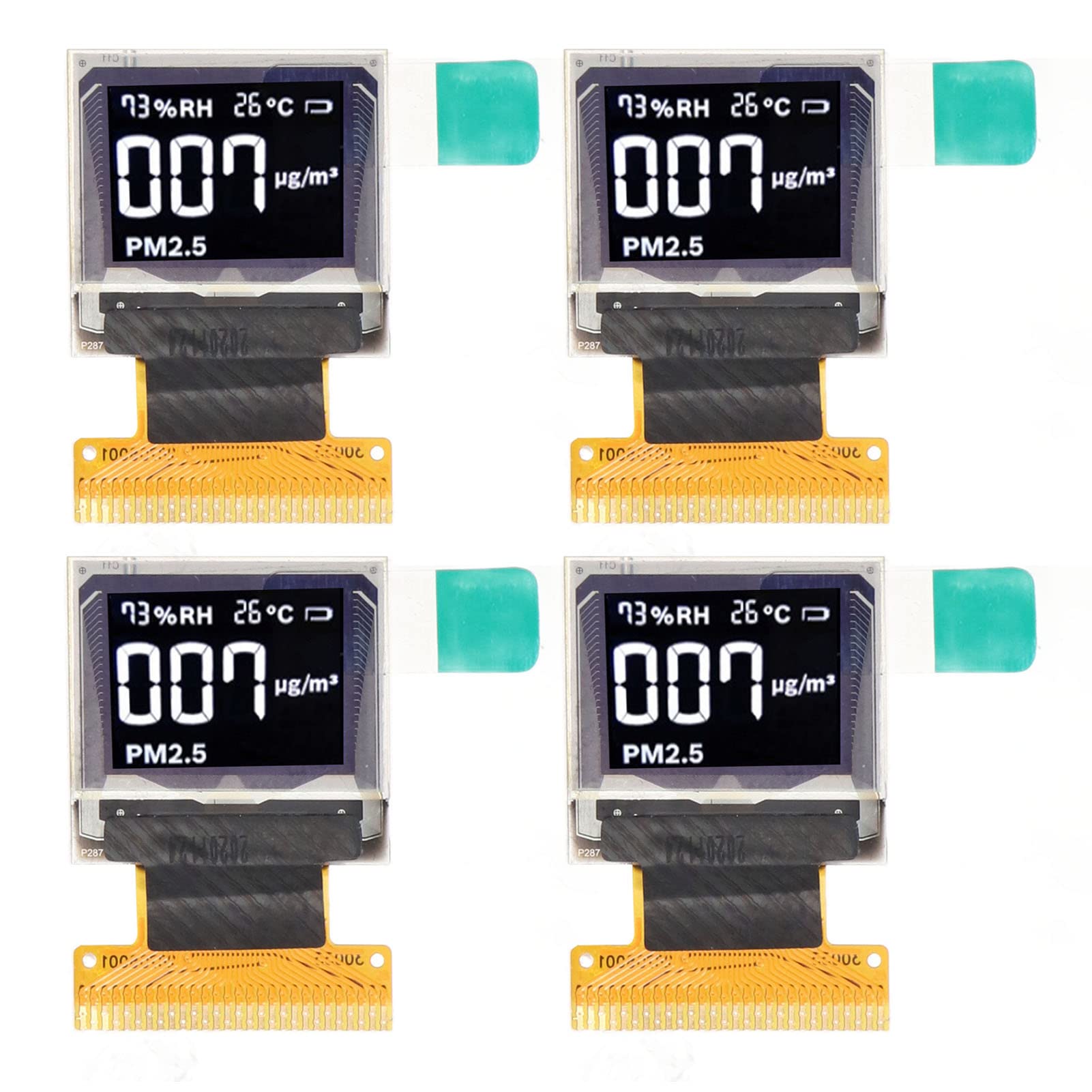 28PIN LCD Display Screen, 64x48 28PIN Organic Light Emitting Diode Display Bright 4Pcs 0.66in Glass Free Construction for Maintenance