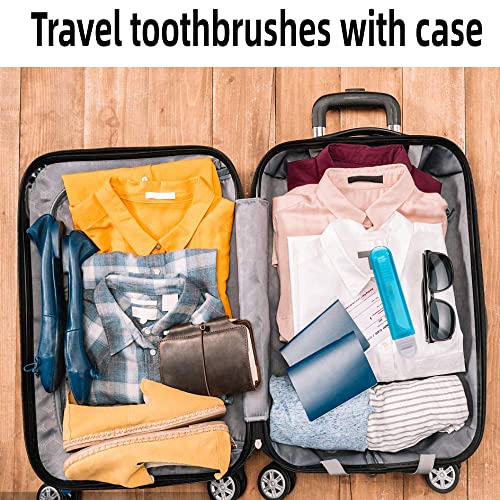 RIJBYWS 4PCS MINI Travel Toothbrushes, On Fhe Folding Toothbrushes [non-electric], Does Not Hurt The Gums,Suitable for Travel, Camping, School, Home (3.9 inches after folding)