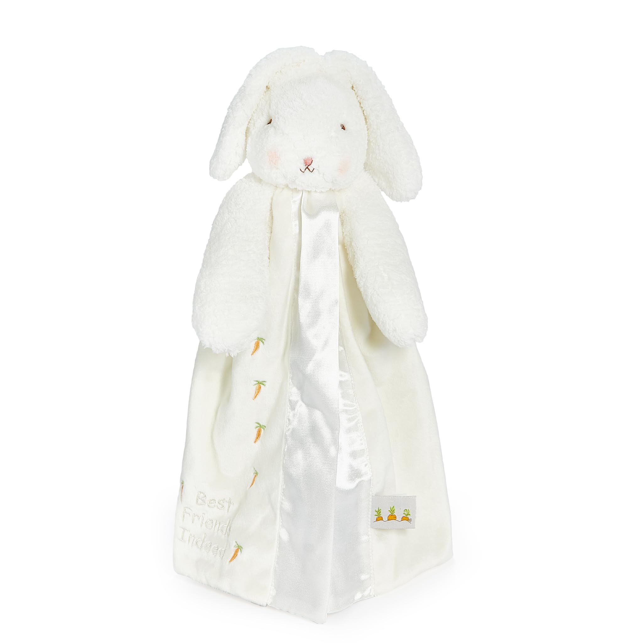 Bunnies By The Bay "Bun Bun Bunny" Buddy Blanket - 16" Stuffed Bunny and Baby Security Blanket - Super Soft Velour with Satin Lining