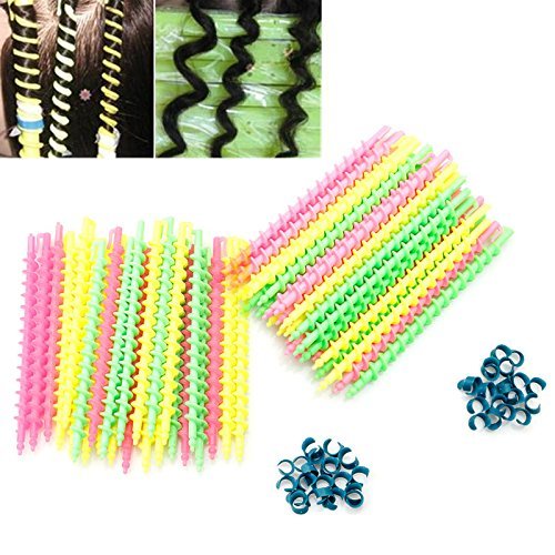 Coobar 35Pcs Plastic Barber Hairdressing Spiral Hair Perm Rod Salon Tool Durable
