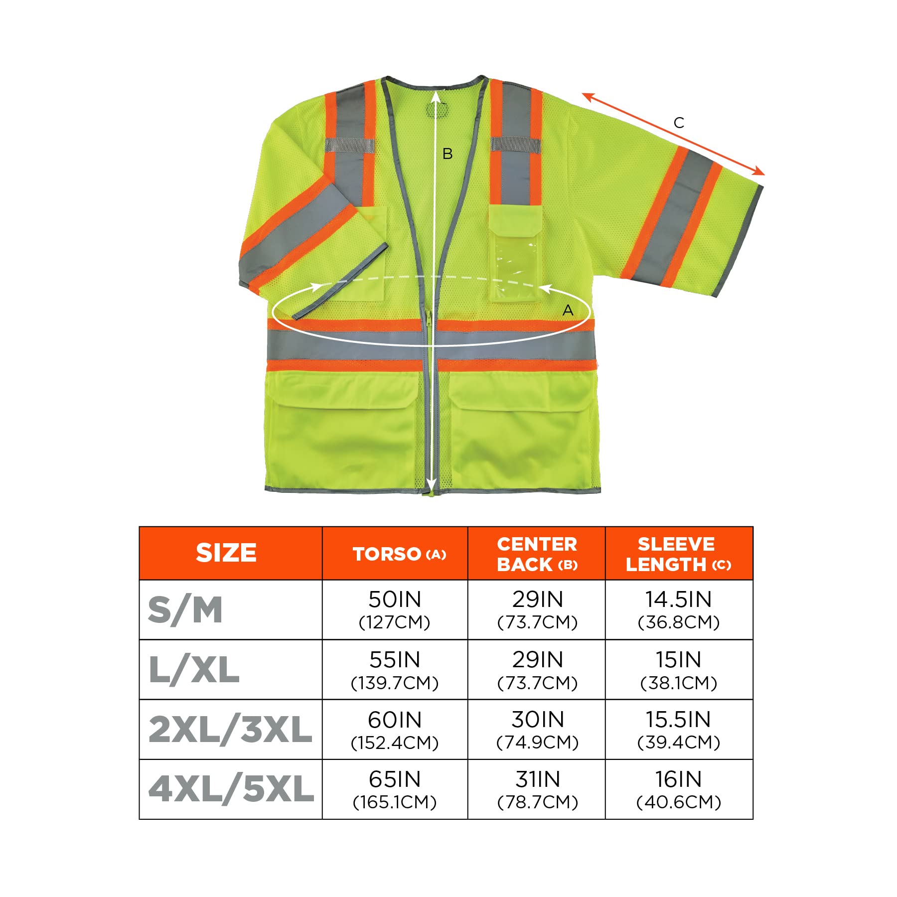 Ergodyne - 24169 Reflective Safety Vest, ANSI Class 3, Hi Vis Two Tone, 6 Easy Access Pockets, GloWear 8346Z,Lime, 4X-Large-5X-Large