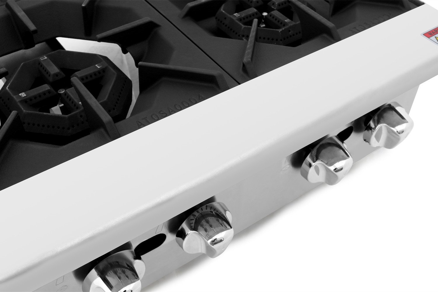 CookRite Four Burner Hot Plate Commercial Countertop Natural Gas Range ATHP-24-4 HD 24"-100000 BTU