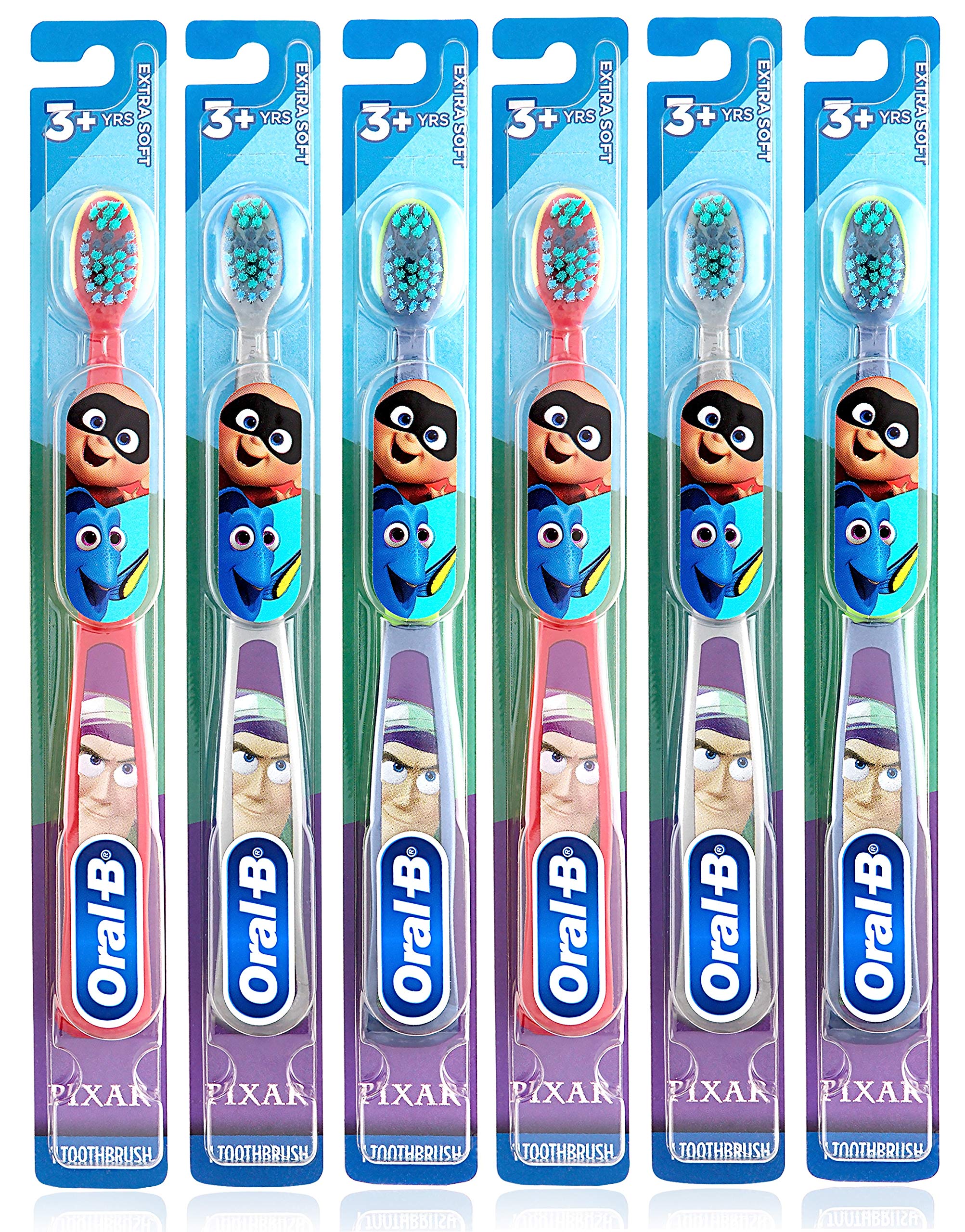 Oral-B Toy Story Kids Toothbrush for Little Children 3+ Years Old, Extra Soft - Pack of 6