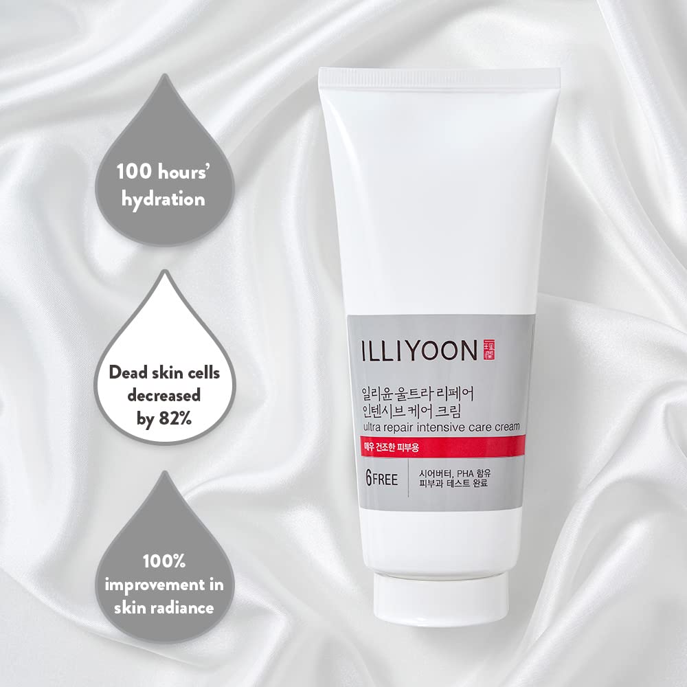 Illiyoon Ultra Repair Intensive Care Cream - Moisturizing Lotion for Face and Body, Enhancing Moisture Barrier, Moisturizer for Dry and Sensitive Skin, 6.76 Fl Oz (200ml)