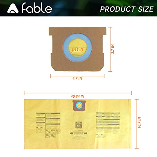 5 Pack Replacement Bags Compatible with shop vec 15-22 Gallon Type J - 90673, Type G - 9066300, VF2008, Craftsman CMXZVBE38769, Upgraded Multi-Layer Fine Dust Collection Bags