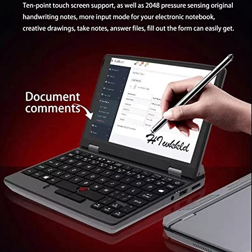 7.0 Inch Touch Screen Ultra Light Mini Laptop, for J4105 High Speed CPU, 12GB RAM 64GB ROM Notebook Computer, Dual Band WiFi, 2 X USB3.0, 2MP 30fps HD Front Camera,BT4.2 (12G+1T US Plug)