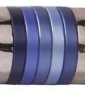 Bread Challah Knife and Stand Hammered Metal Handle with Colored Rings by Yair Emanuel (Blue Rings)