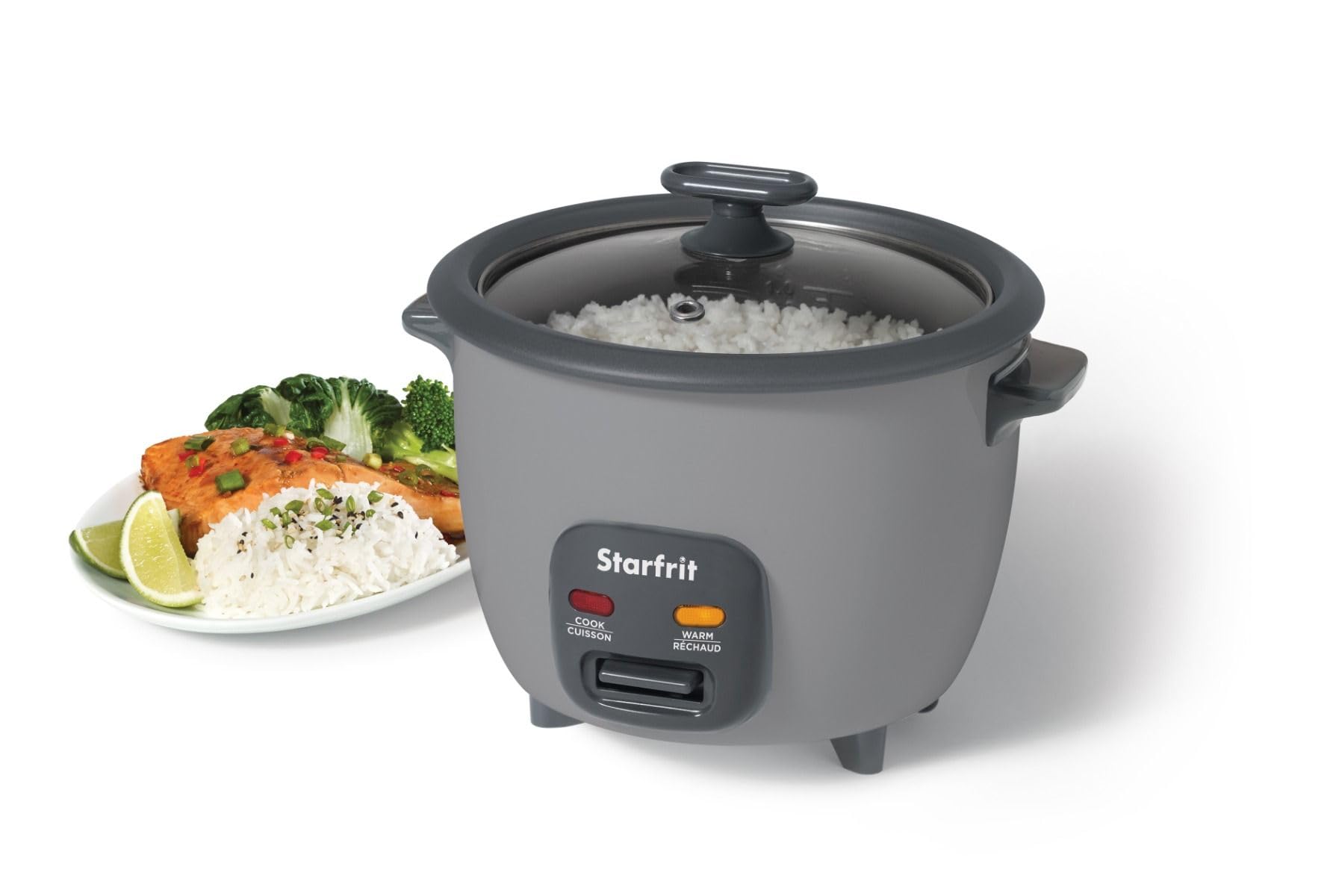 Starfrit Electric Rice Cooker - 10 Cups - Steamer Basket, Measuring Cup & Service Spoon - 400W - Makes Perfect Rice!