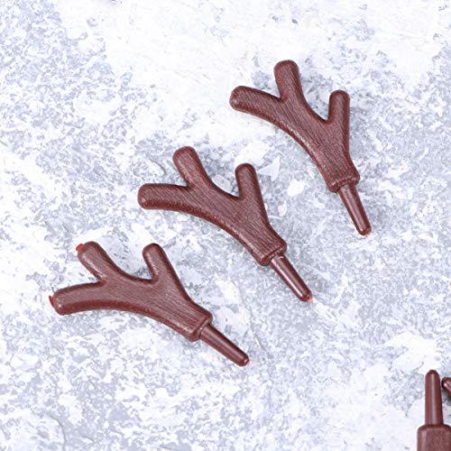 Artibetter 100PCS Christmas Plastic Antlers Branch Snowman Hand Craft Xmas Reindeer Horn Decoration