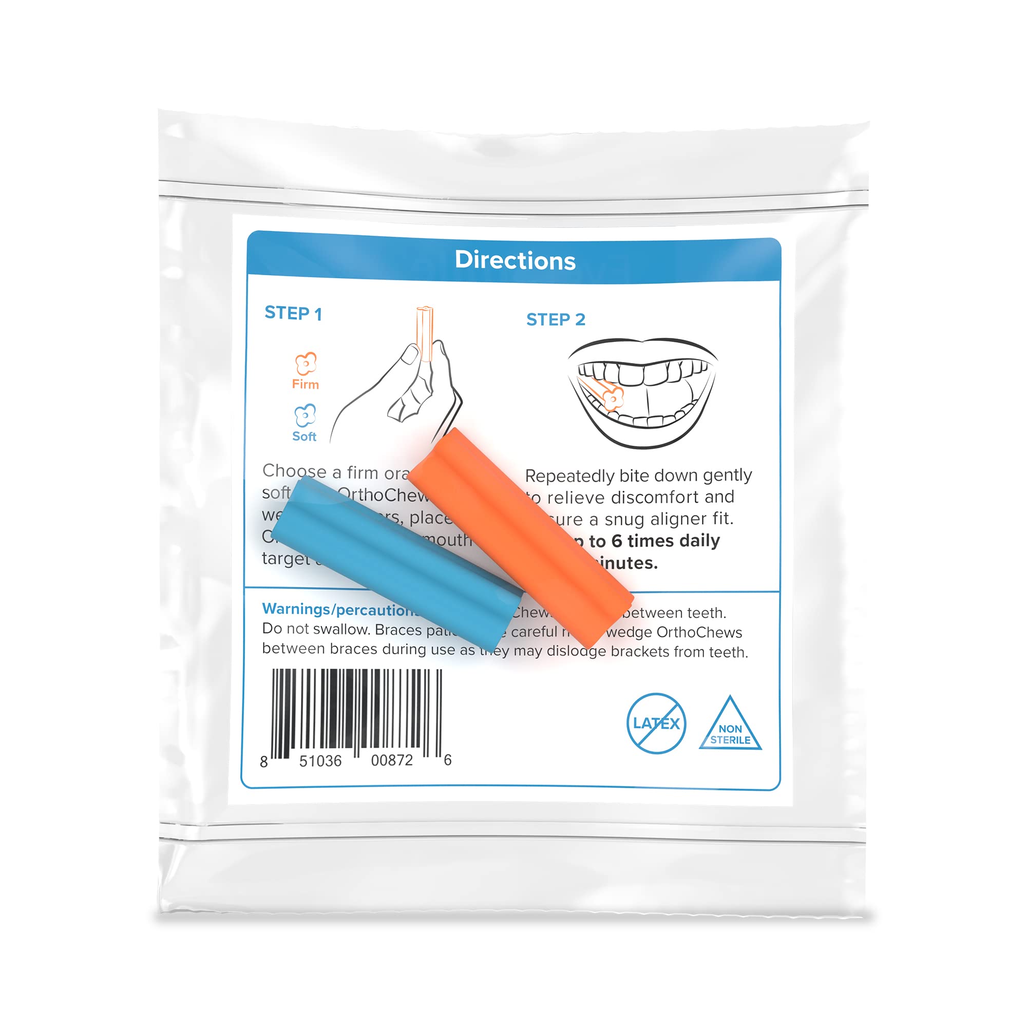 EverSmile OrthoChews Medical Grade Silicone Chew with Comfort Bite Technology | Dental Aligner Seater, Chewies for Invisalign, Clear or Metal Braces | Help to Seat Your Aligner Trays (2 Pack)