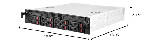 Silverstone RM21-308 2U Rackmount Server Case with 8 X 3.5 Hot Swap Bays Micro-ATX Support RM21-308-x