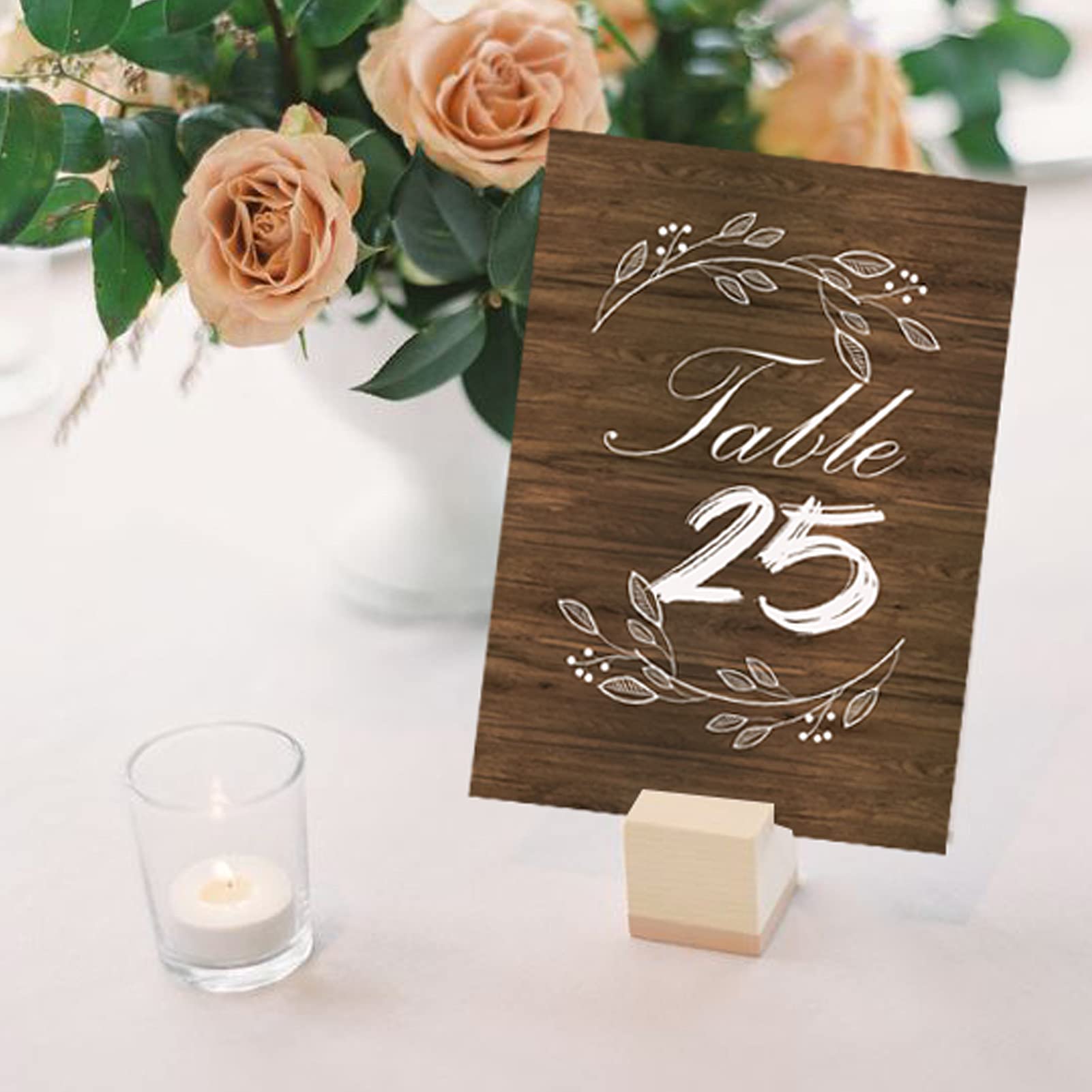 Wedding Table Numbers Rustic Table Numbers Table Number Cards 5" x 7" Double Sided 1-25 with Head Table Cards Table Signs for Wedding, Reception, Centerpiece, Party
