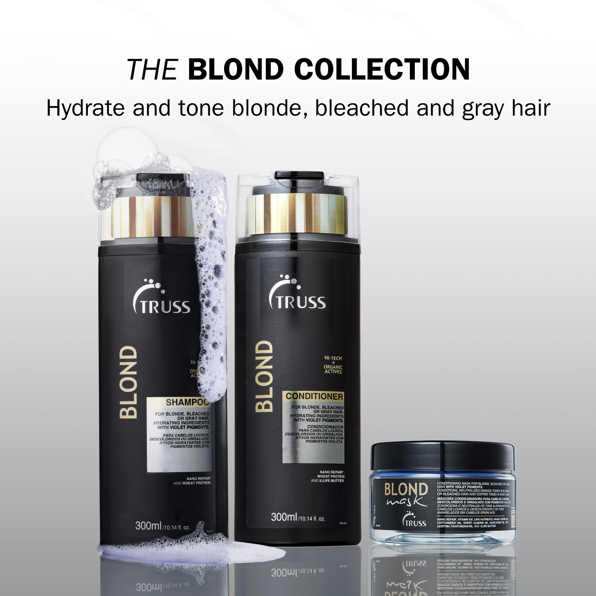 TRUSS Blond Conditioner - Violet Purple Conditioner For Blonde, Bleached & Gray Hair - Color Protection, Hydrating, Restores Elasticity, Neutralizes Brassiness, Yellow, & Orange Tones