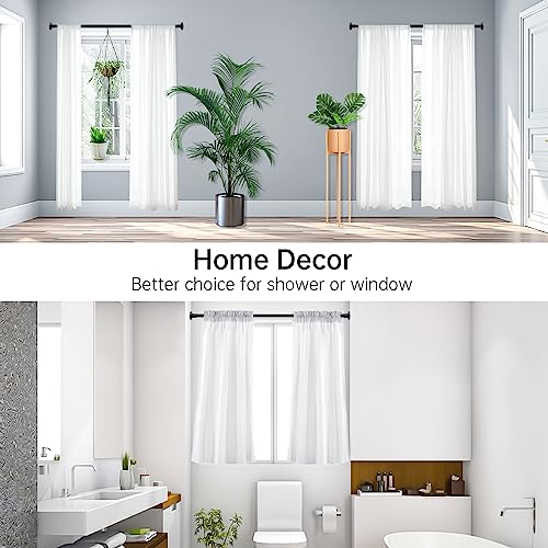 BRIOFOX Shower Curtain Rod Adjustable 75-89 Inch, Spring Tension Shower Rod No Drilling Non Slip, Matte Black