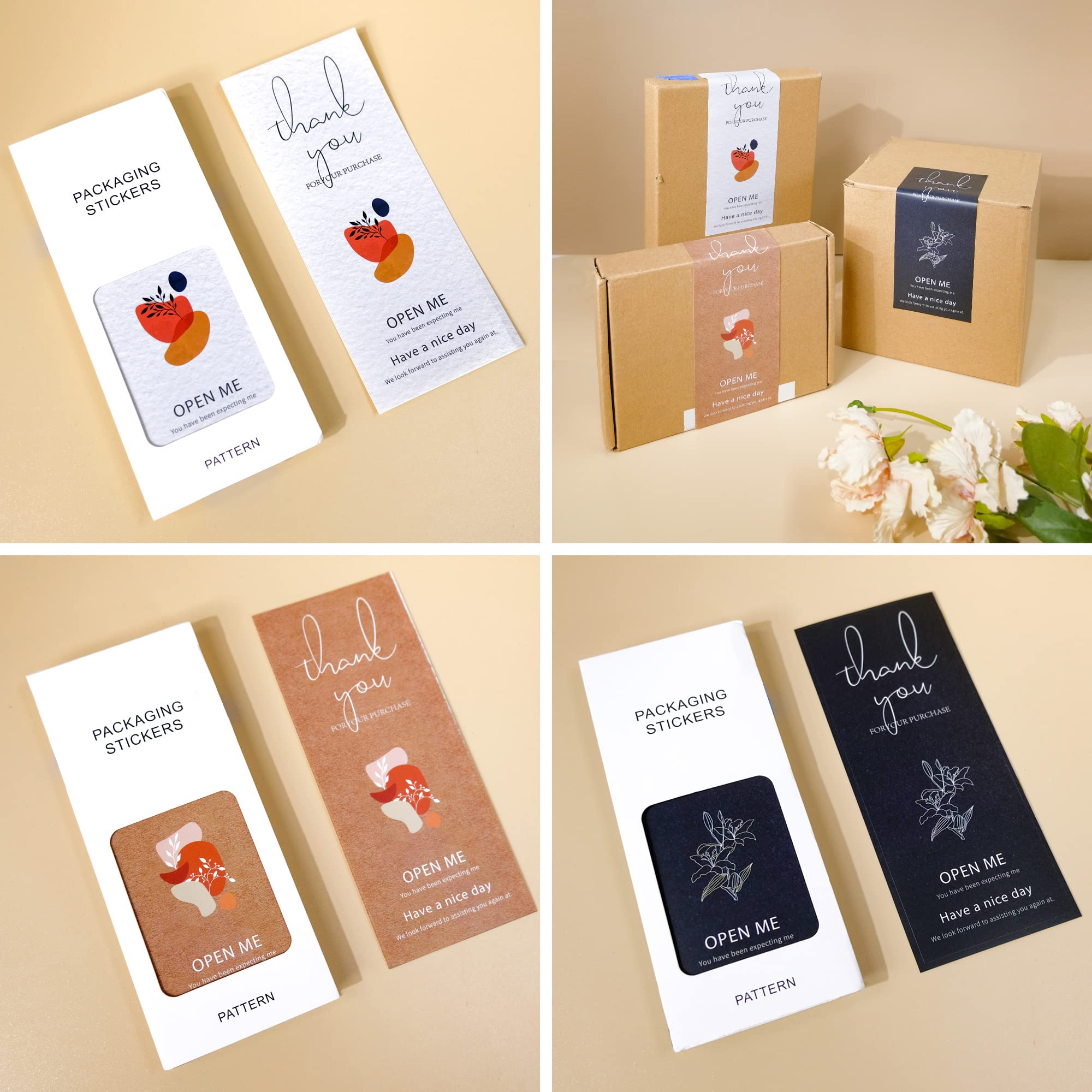3 Pack Box Seal Stickers-150pcs, Rectangle Package Labels, Decorative Baking Sealing Decals for Business Letter Envelope Seal Gift Packaging Customer Mailer Box Retail Bag (1)
