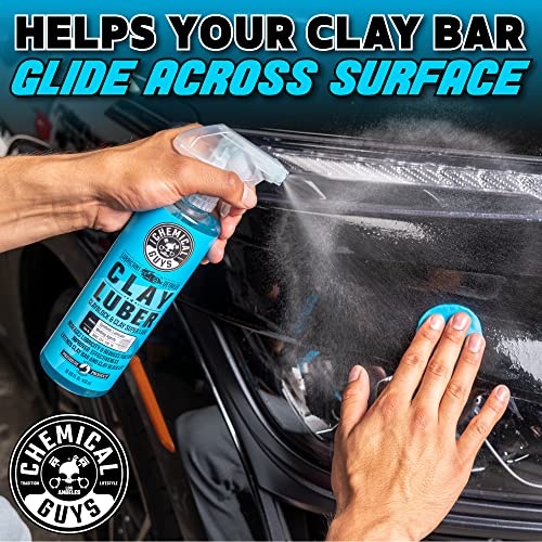 Chemical Guys CLY_113 OG Clay Bar & Lubber Synthetic Lubricant Kit, Light/Medium Duty (16 oz) (2 Items) , Yellow