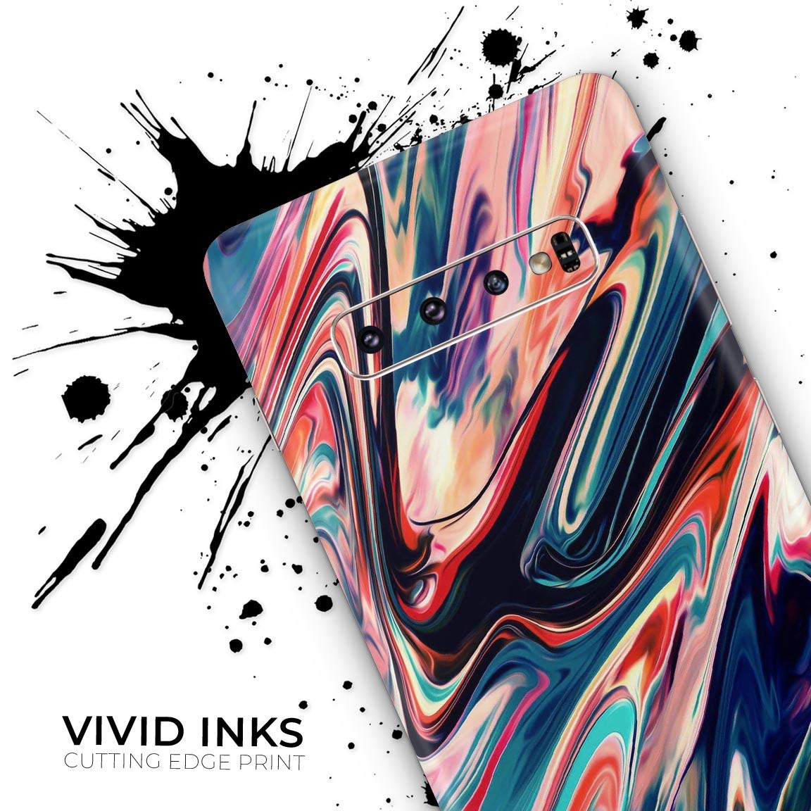 DesignSkinz Liquid Abstract Paint Remix V8 Protective Vinyl Decal Wrap Skin Cover Compatible with The Samsung Galaxy S20 (Screen Trim & Back Glass Skin)