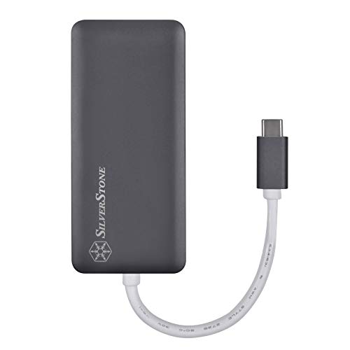 Silverstone SST-EP14C - USB 3.1 Type-C Gen1 to HDMI (res. up to 4096 x 2160 @ 30Hz), 3X USB 3.1 Gen 1 Type-A, 1x USB 3.1 Gen 1 Type-C (PD 2.0 Charging), Charcoal