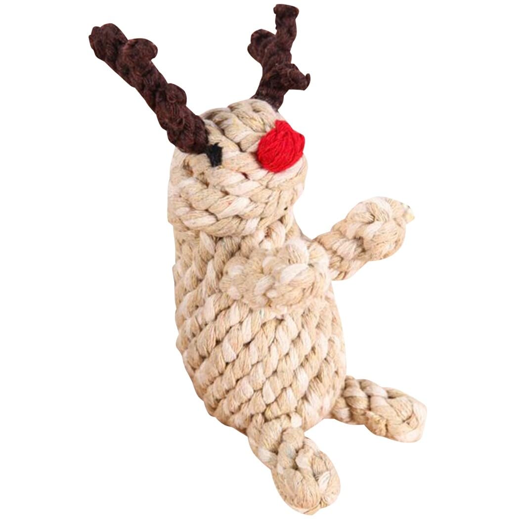 Interactive Reindeer Rope Chew Toy – Durable Puppy Dental Care Training Toy, Cute & Portable for Stress Reduction