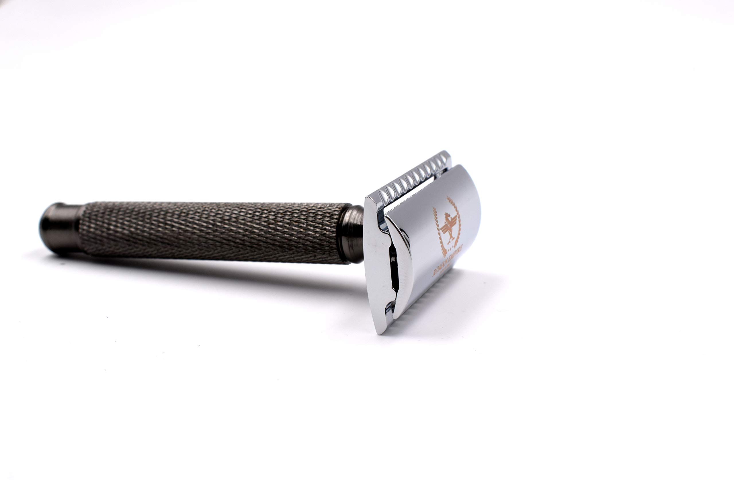 Caesar Gun Metal Safety Razor by Roman Empire Shaving with Set of 20 Shaving Blades (Astra-Derby-Shark-Treet)