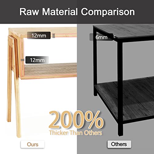 LASUAVY Bamboo Nightstands Set of 2 – Stackable Side Tables with Open Storage Compartment – Rustic Wood Bedside Tables for Bedroom, Living Room, Nursery – Modern and Versatile,Natural