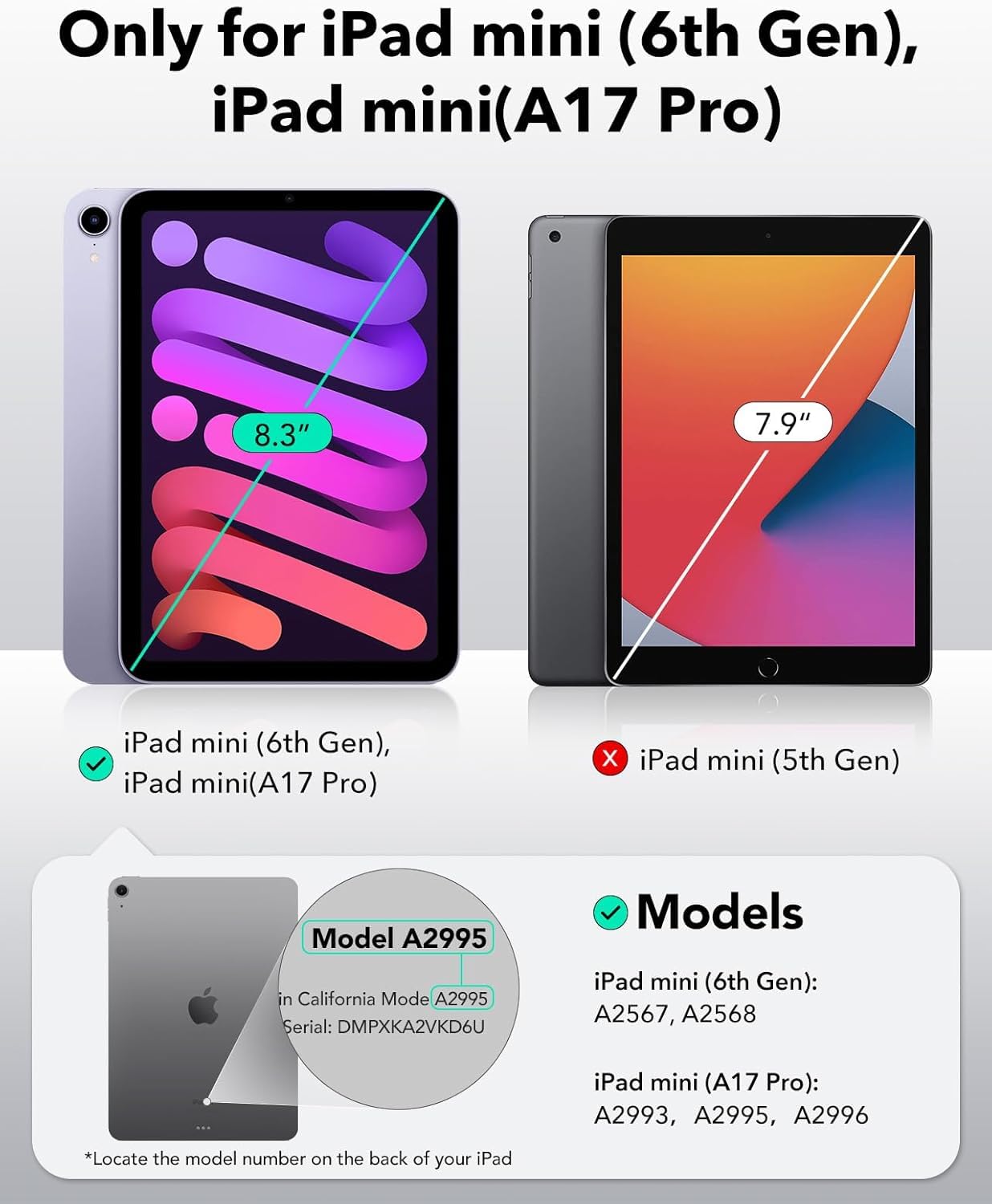 AICase iPad Mini 7 A17 Pro 2024 iPad Mini 6 2021 (6th Generation) 8.3 Inch Waterproof,Dustproof, Shockproof Case Cover with 360 Full-Body Protection with Lanyard for iPad Mini 8.3" 7th/6th Gen