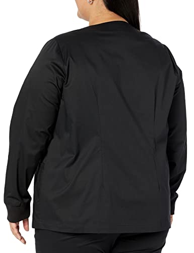 Amazon Essentials Women's Scrub Snap Jacket (Available in Plus Size), Black, Large