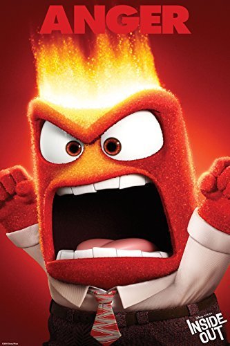 ANGER - Inside Out Movie Poster 24 x 36 , Glossy Finish (Thick): Joy, Fear, Anger, Disgust, Sadness by WMG