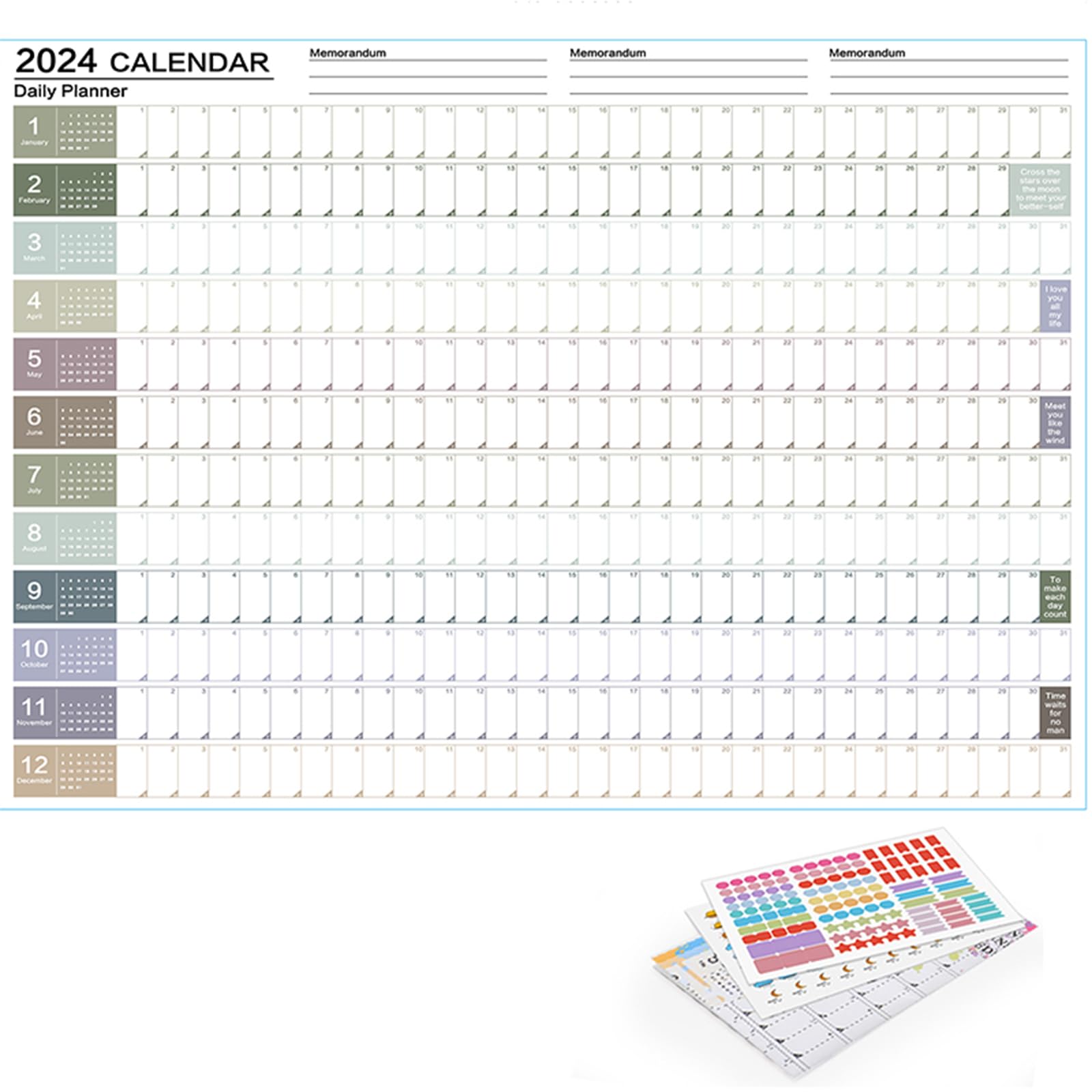 29''x20'' Poster Calendar 2024 Wall Calendar 12 Month Annual Yearly Wall Planner,Year-Round Large Wall Calendar, Large Size 12 Month Planner,2024 Calendar