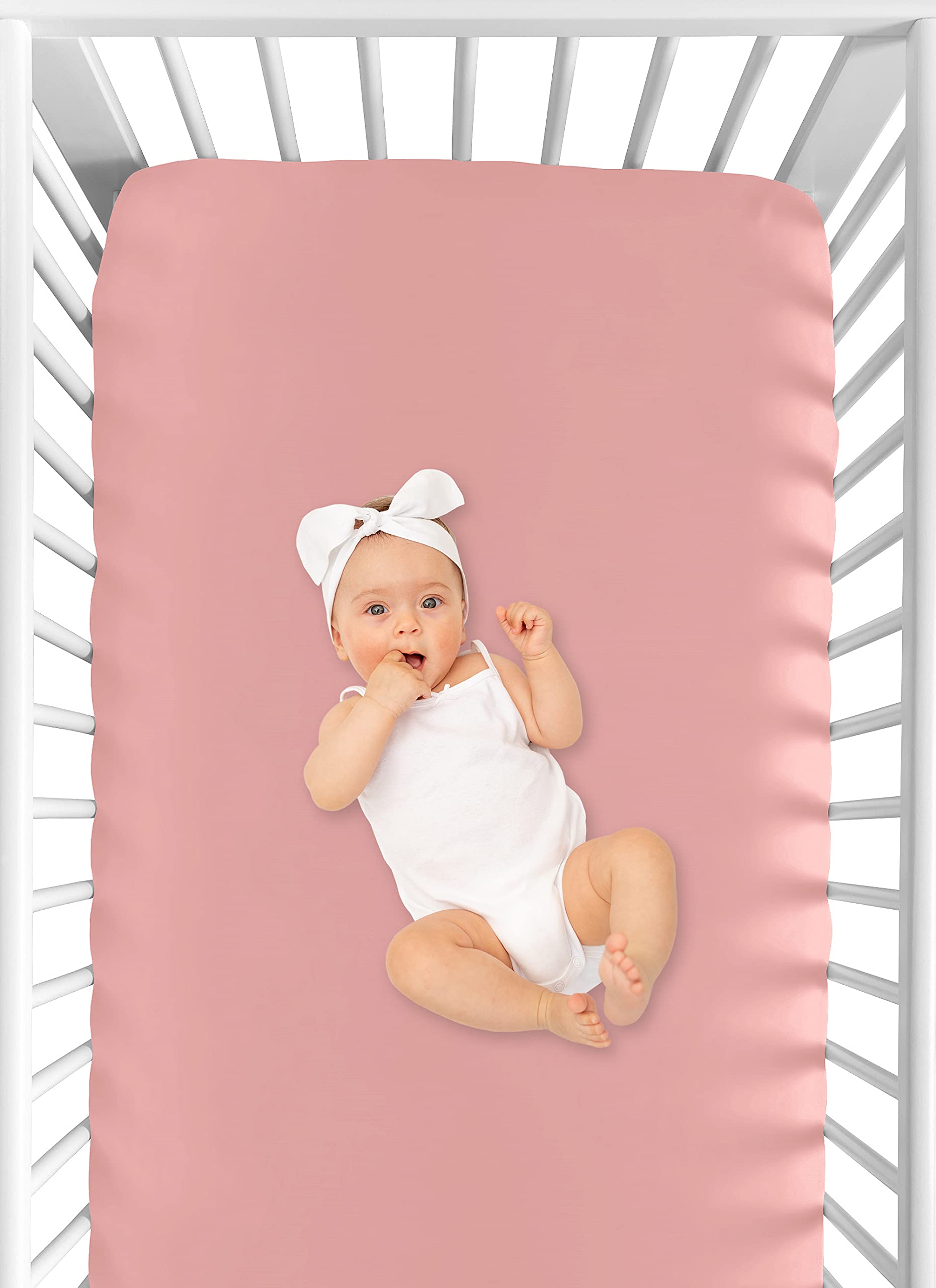 Coral Fitted Crib Sheet for Feather Collection Baby/Toddler Bedding Set