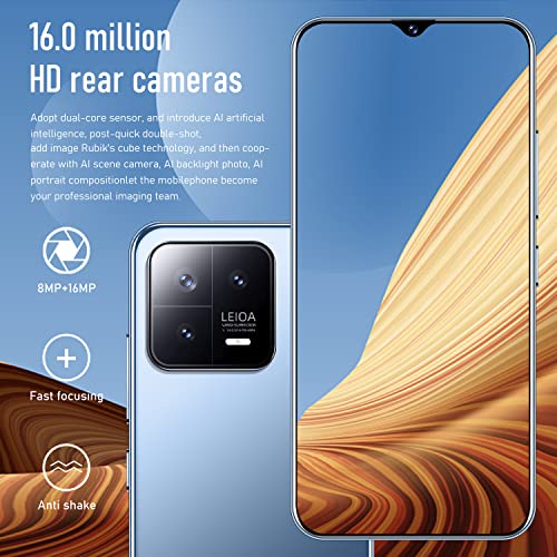 BLACKCYBER MI13 Pro 5G Unlocked Cellphone Android Smartphone, 6.7'' FHD LCD Display Screen, 8MP+16MP Camera, 4000mAh Long Battery Life, Dual Sim Card (8GB+128GB, Green)