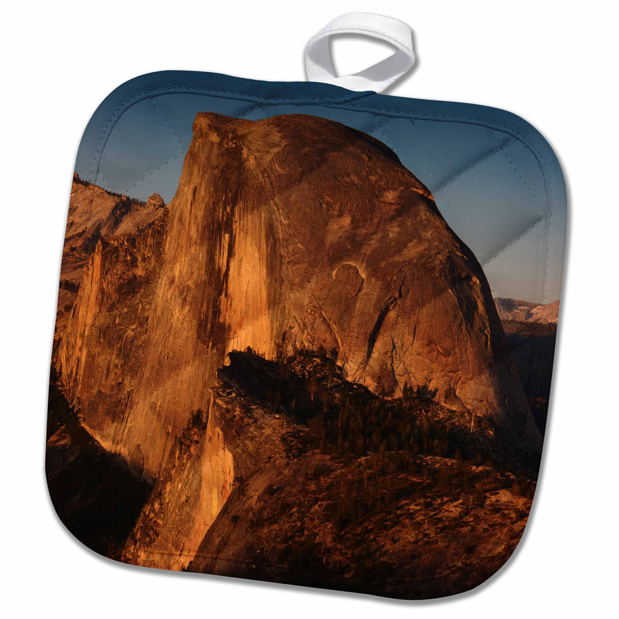 3D Rose Half Dome-Sunset-Glacier Point-Yosemite Np-California-USA Pot Holder, 8 x 8