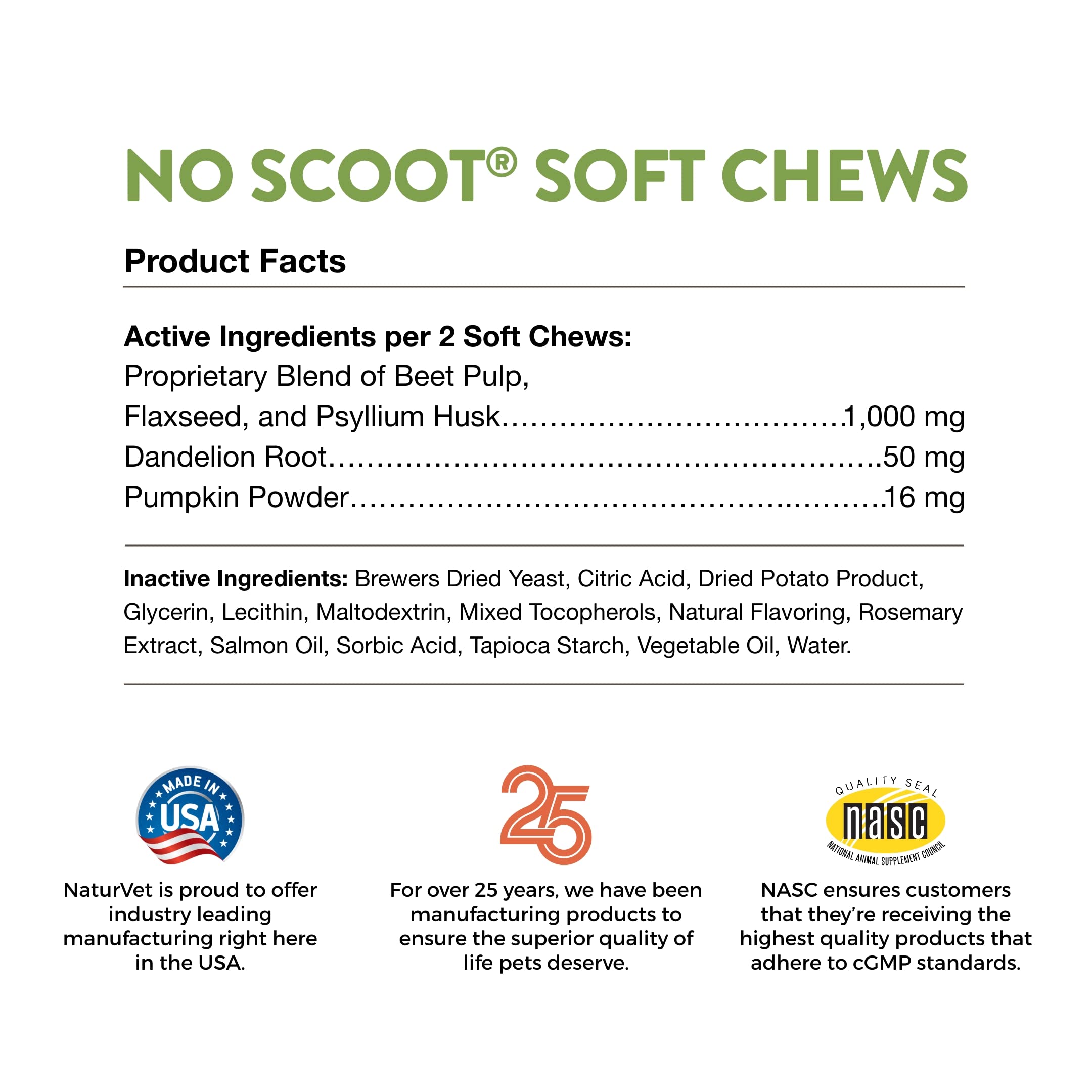 NaturVet - No Scoot for Dogs - 60 Soft Chews - Supports Healthy Anal Gland & Bowel Function & Stool Ease for Dogs β 40 Soft Chews β Helps Maintain Regular Bowel Movements